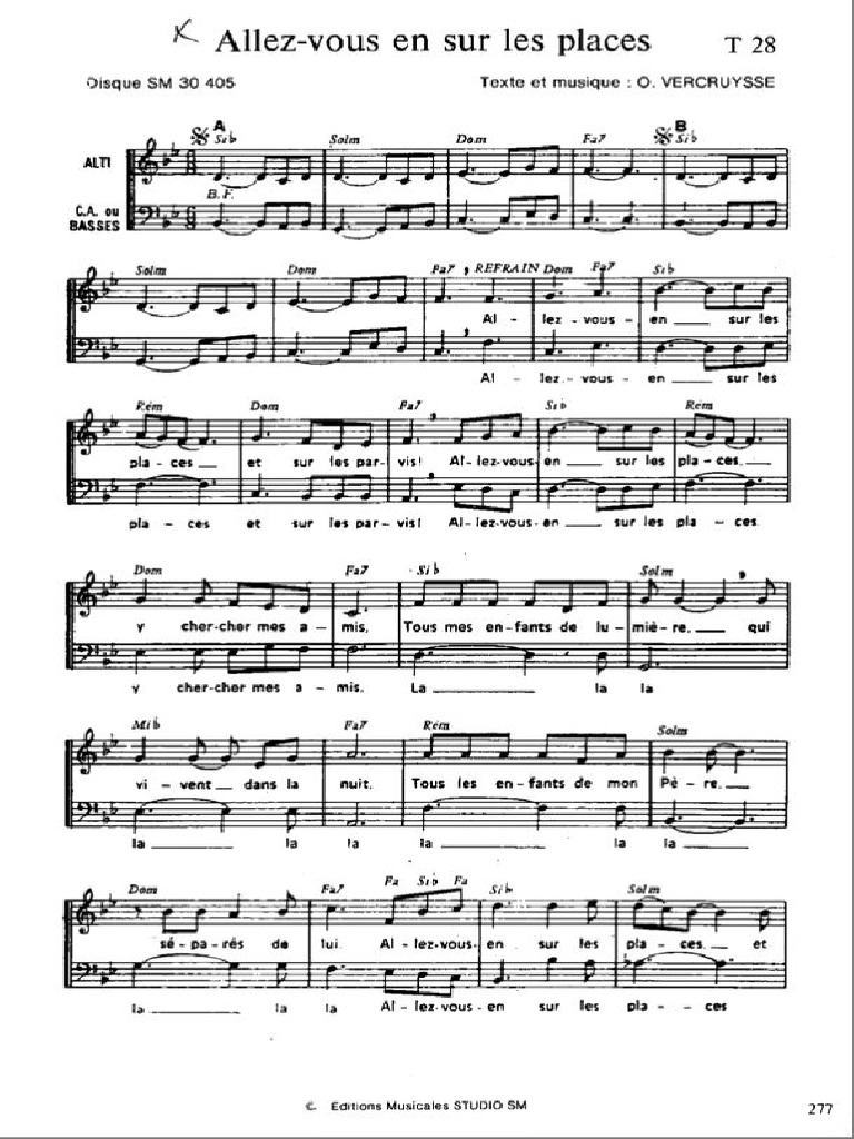 Allez Vous en Sur Les Places | PDF