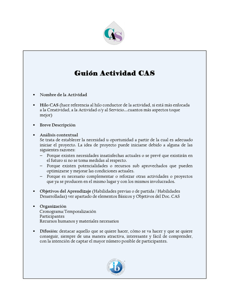 GuioÌ n actividad CAS | PDF