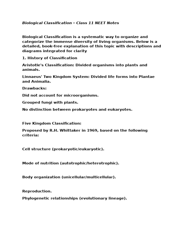 Biological Classification | PDF | Bacteria | Cell (Biology)