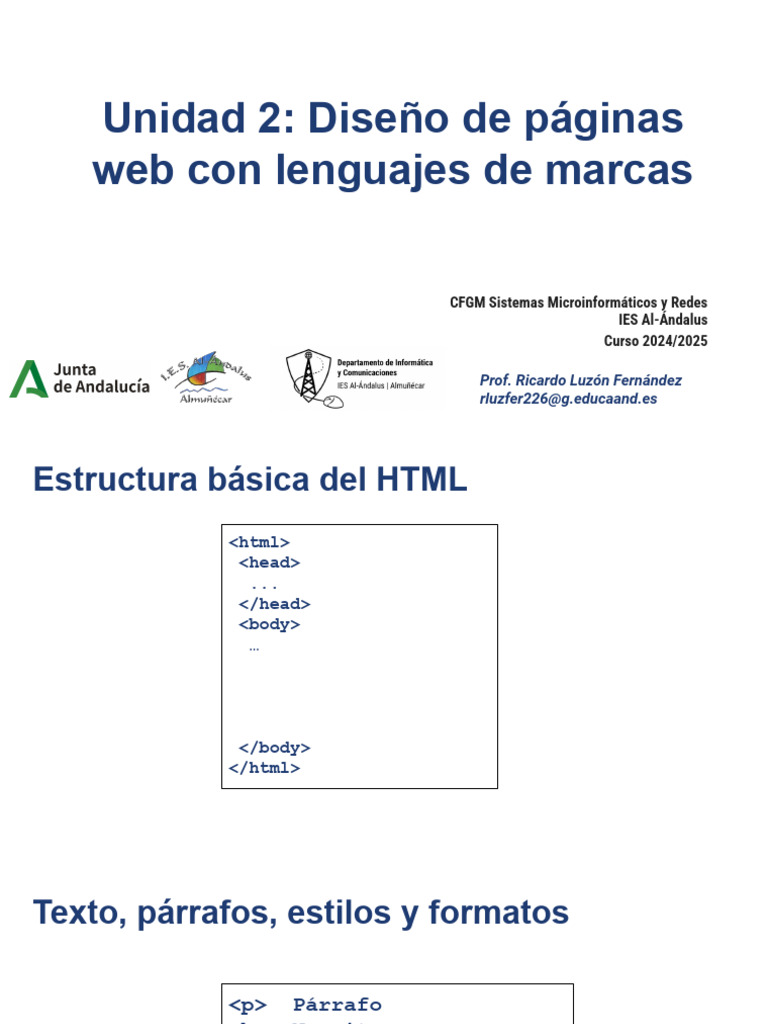 Unidad 2 HTML CSS | PDF | HTML | Desarrollo web
