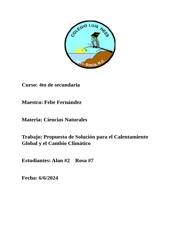 Trabajo de Alan y Rosa | PDF | Deforestación | Cambio climático