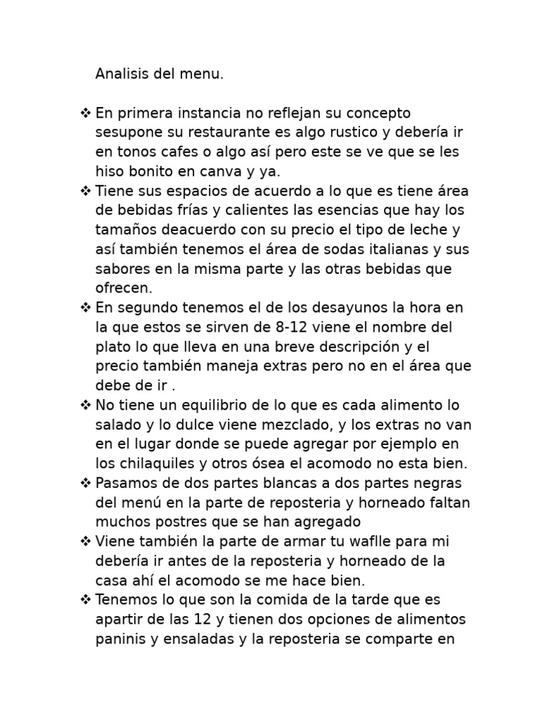Analisis Menu Desiree B Santiago C | PDF