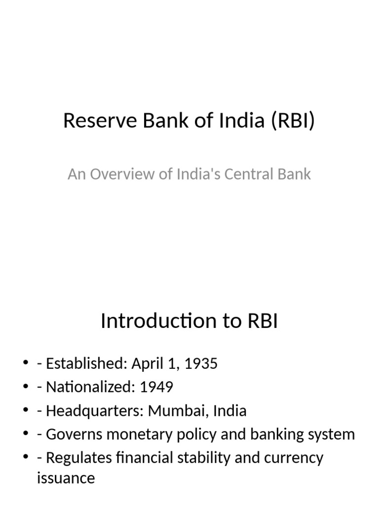 RBI Presentation | PDF