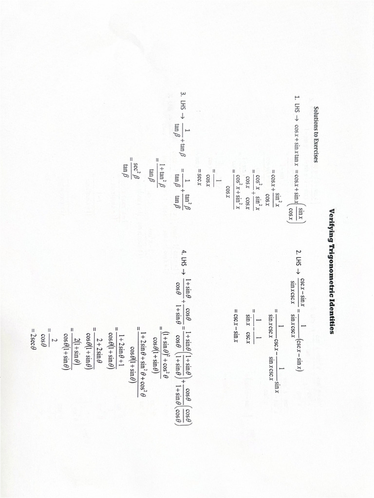Verifying Trigonometric Identities | PDF
