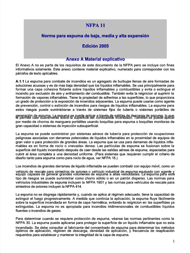 PDF Nfpa 11 Espaol - Compress | PDF | Espuma | Agua