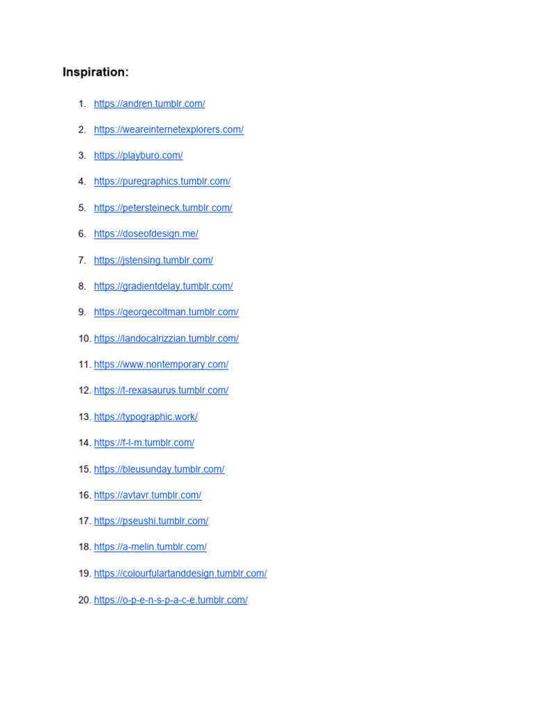 Inspo & Resources | PDF