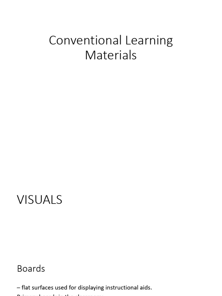 Conventional Learning Materials | PDF