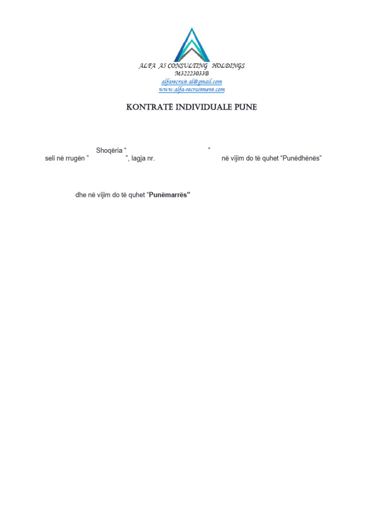 Kontrate Individuale Pune - Nanfah Seraphin | PDF