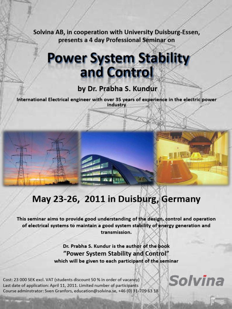 Power System Stability Seminar 2011 | PDF | Electricity | Electric Power