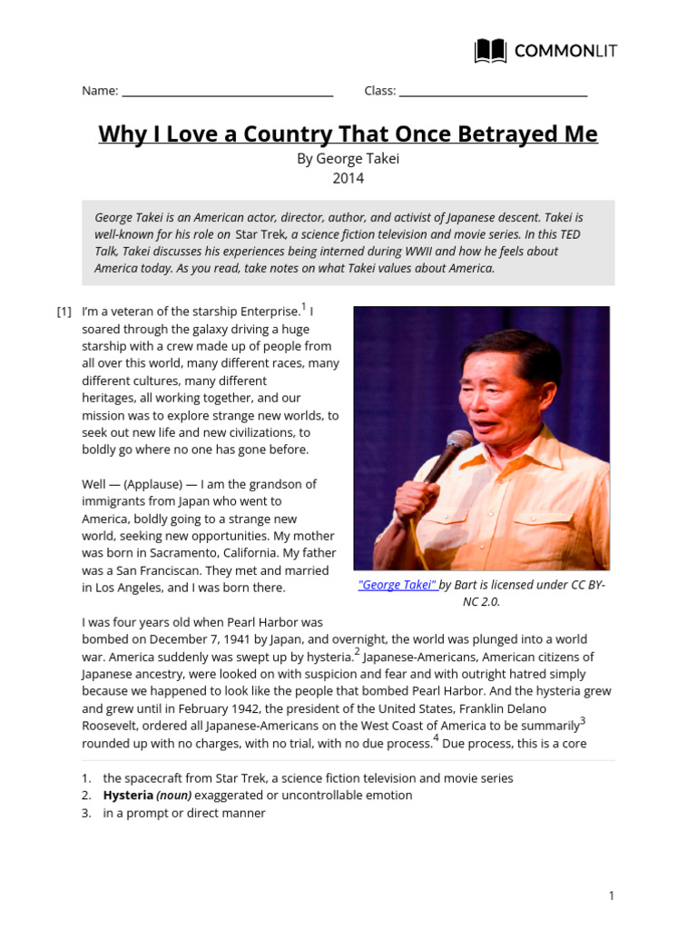 Why I Love A Country That Once Betrayed Me-Student | PDF | Internment ...