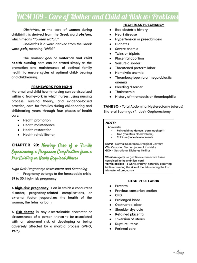 NCM 109 Midterm Notes | PDF | Miscarriage | Pregnancy