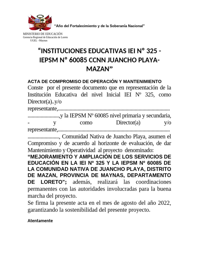 ACTA DE OyM-JUANCHOPLAYA | PDF