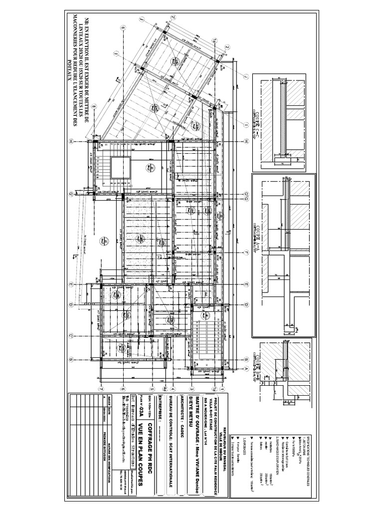 Villa 8 Coffrage Et Ferraillage PH RDC | PDF