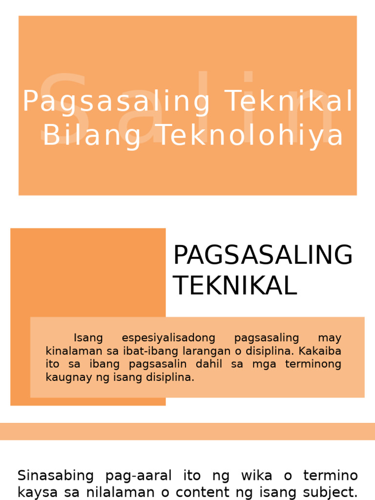 Pagsasalin Bilang Teknikal | PDF