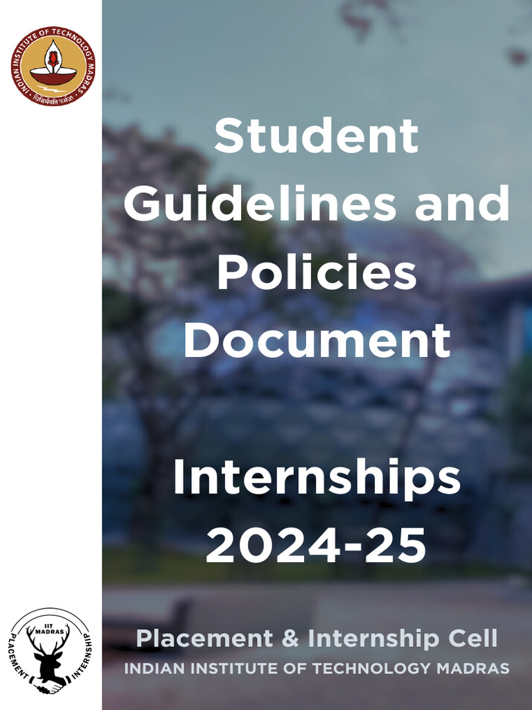 IIT Madras Internship Guidelines 2024-25 | PDF | Internship | Job Hunting