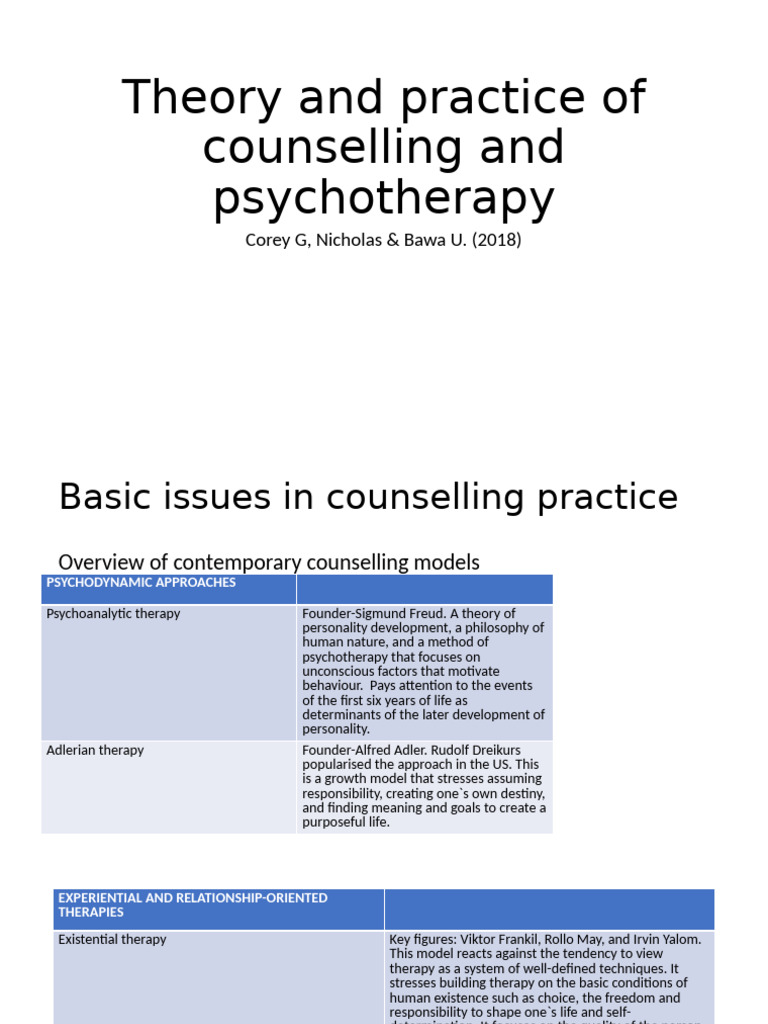 Chapter 1 Basic Issues in Counselling Practice | PDF | Psychotherapy ...