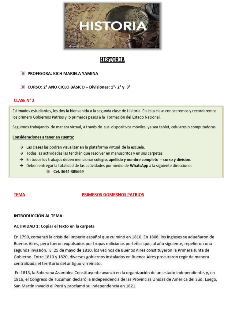 CLASE 2- Historia | PDF | Argentina | América del Sur