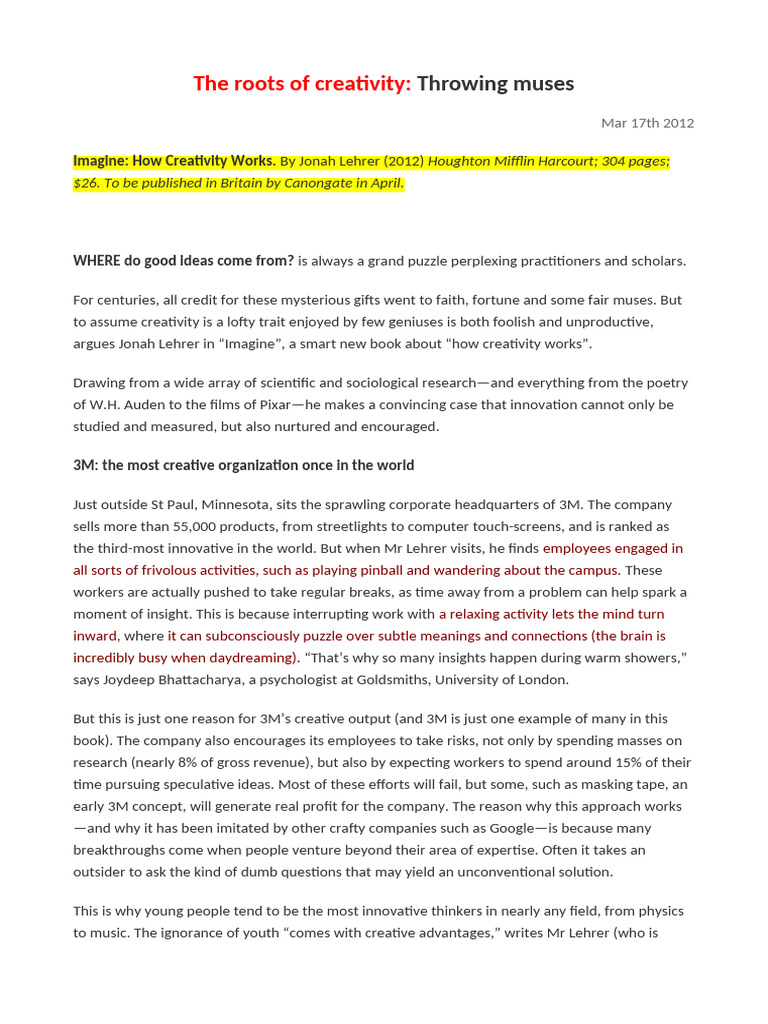 The roots of creativity | PDF | Creativity