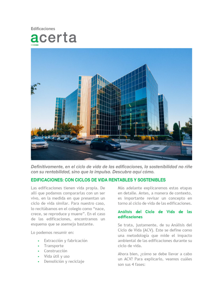 Ciclo de Vida de Las Edificaciones REPLANTEO | PDF | Evaluación del ciclo de vida | Residuos
