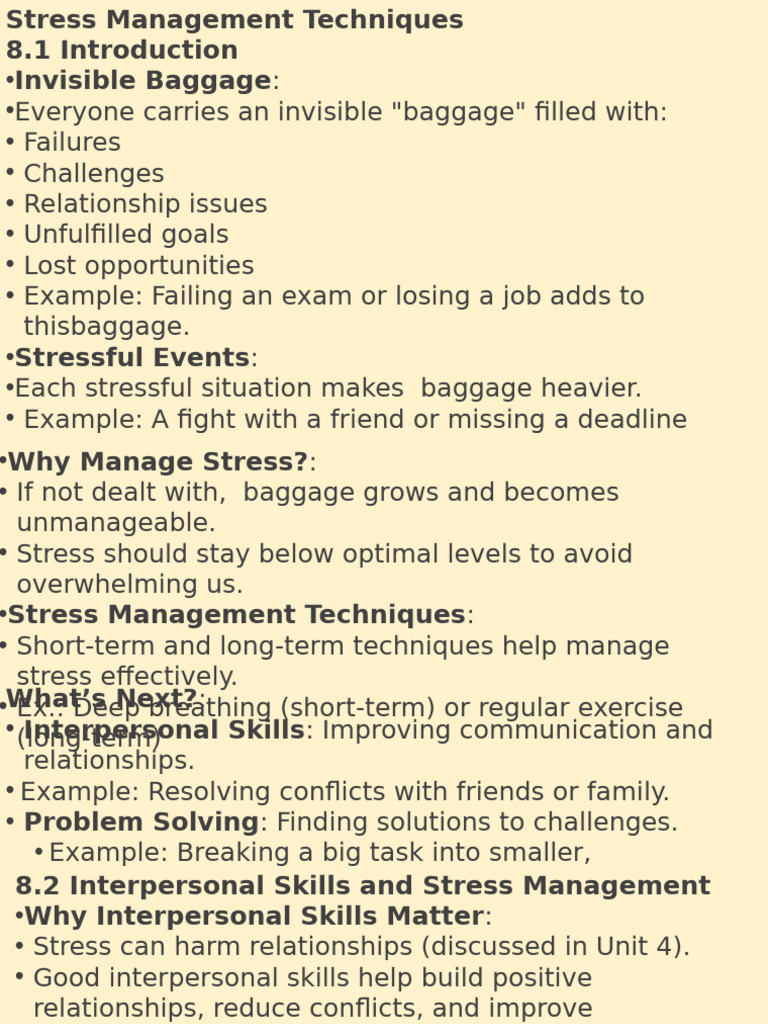 8.... Stress Management Techniques | PDF | Nonverbal Communication ...