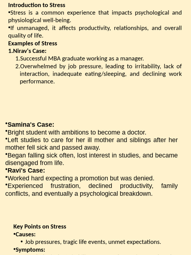 1 Introduction To Stress | PDF | Stress (Biology) | Mental Health