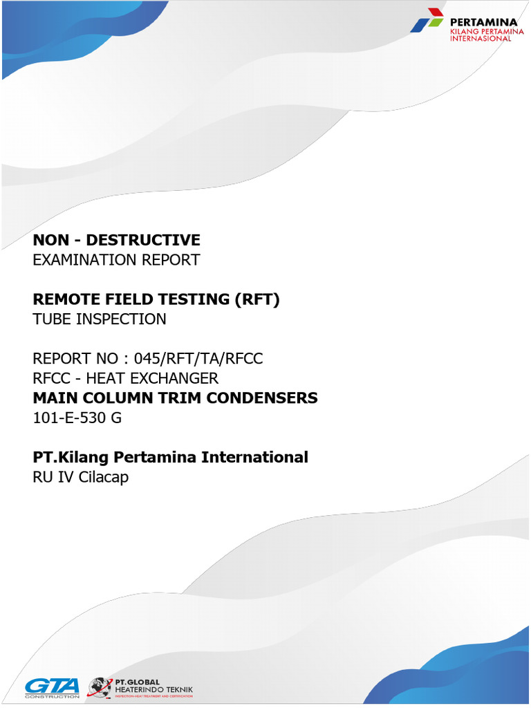 Non - Destructive: Examination Report | PDF | Nondestructive Testing