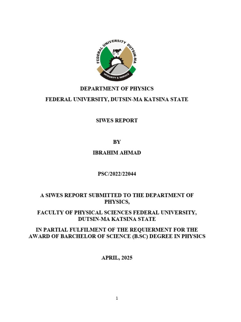 Ahmad Siwes Print Report | PDF | Calibration | Instrumentation