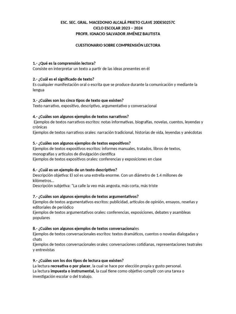 Estrategias de Comprensión Lectora Escolar | PDF | Comprensión lectora ...