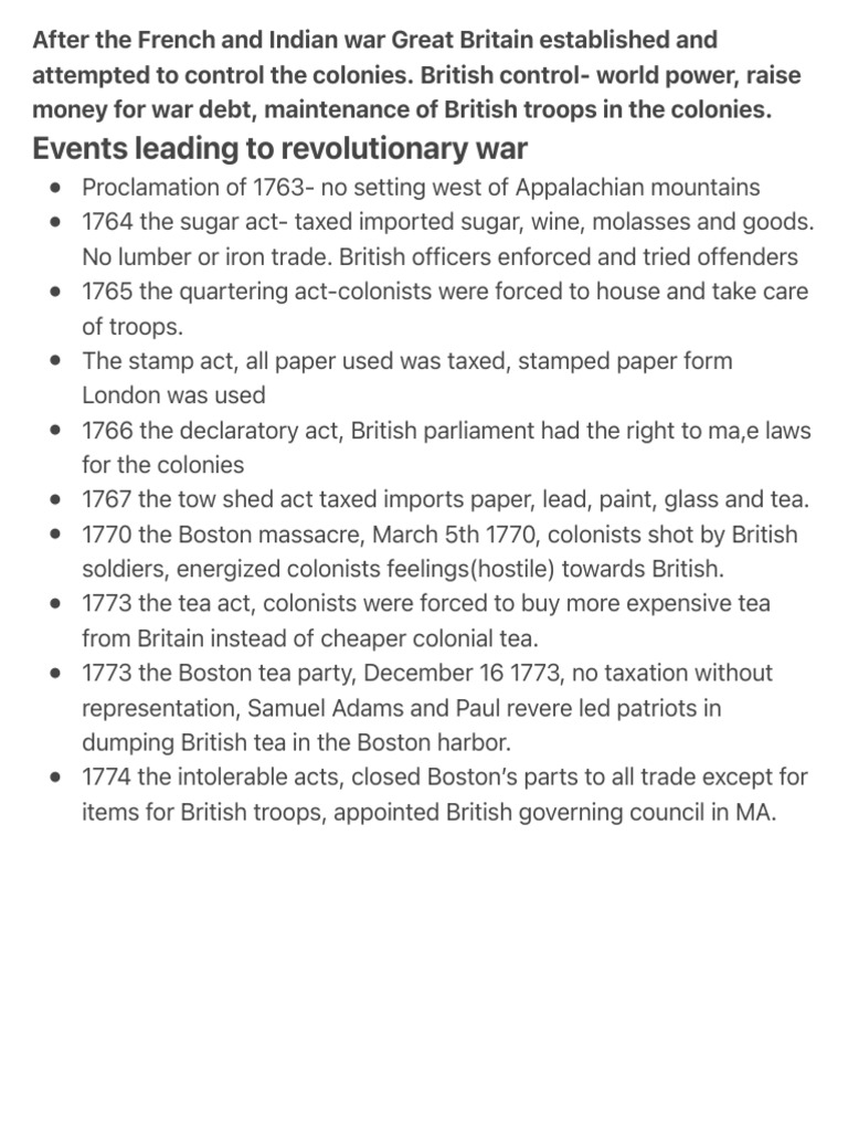 After The French and Indian War Great Britain Established and Attempted ...