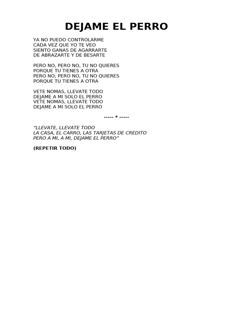 Dejame El Perro | PDF