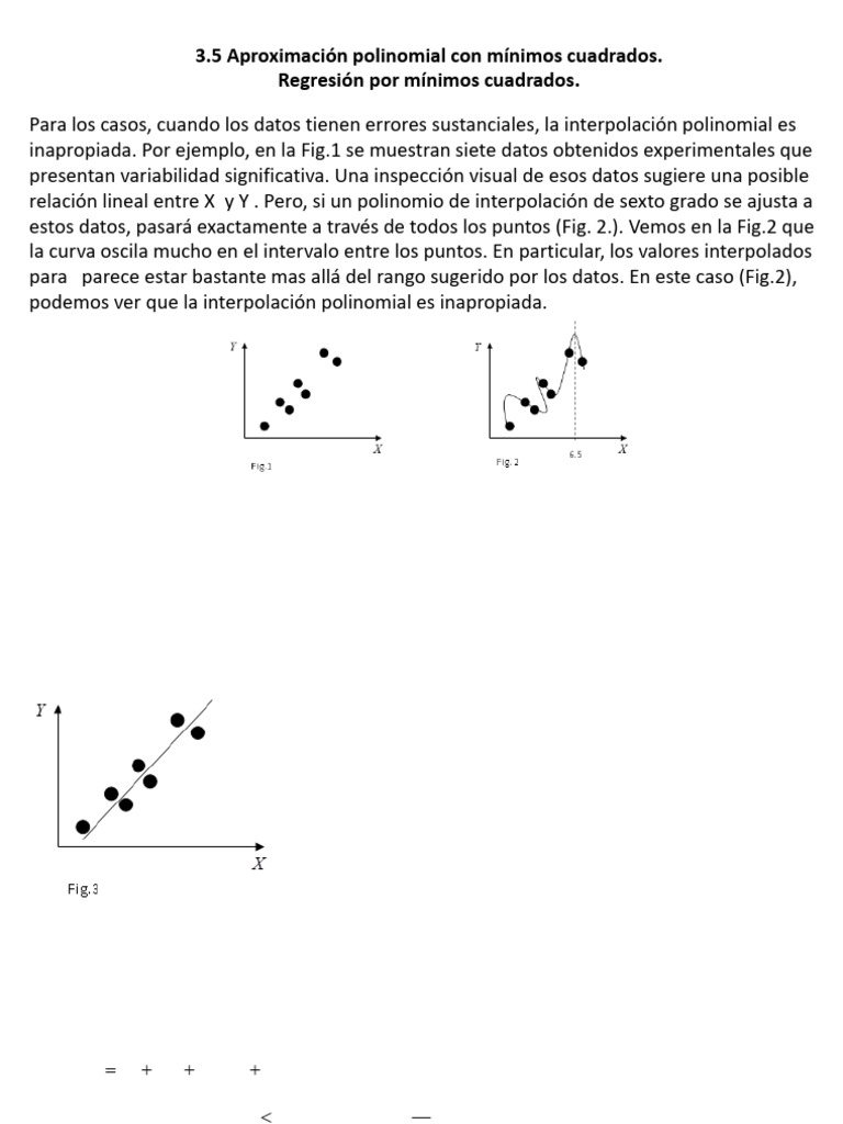 Aproximación polinomial con mínimos cuadrados. | PDF | Mínimos cuadrados | Análisis de regresión