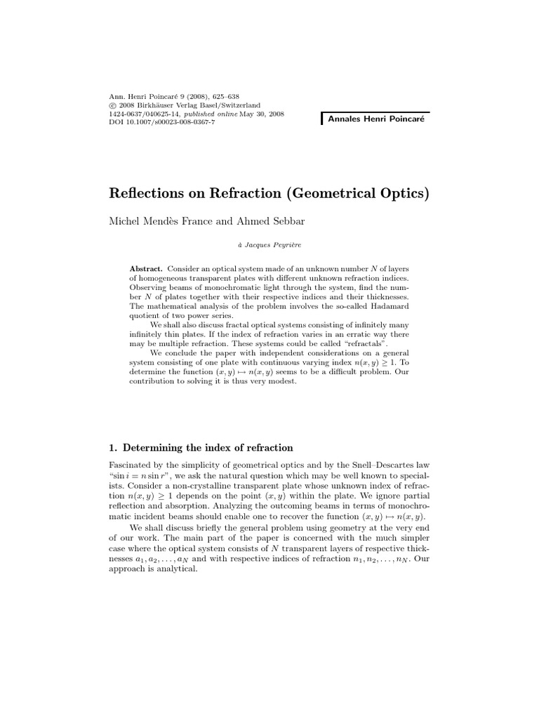 Analyzing Refraction in Optical Layers | PDF | Refraction | Optics