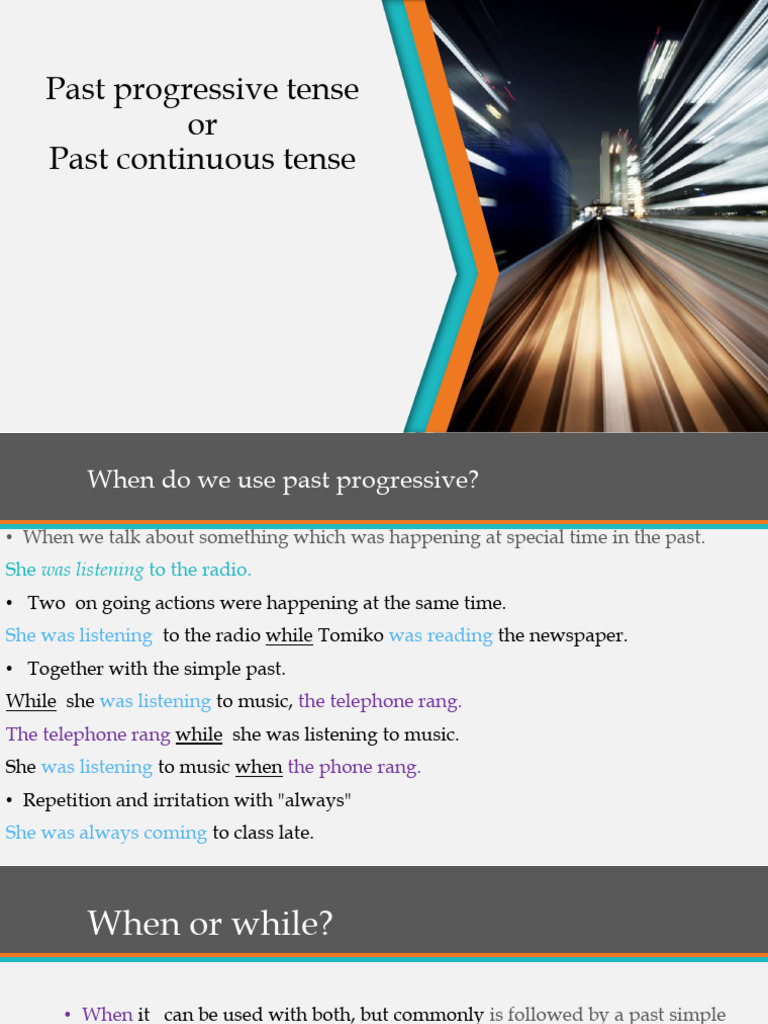 Past Progressive | PDF