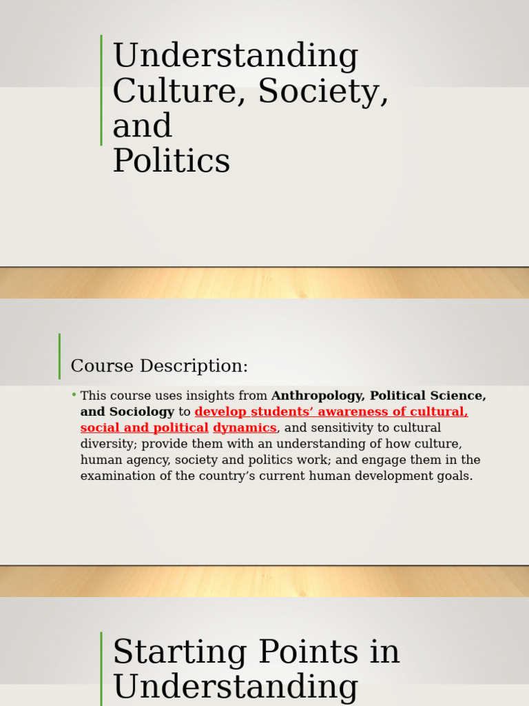 Lesson 1 Essentials in Studying Culture Society and Politics 2 | PDF ...