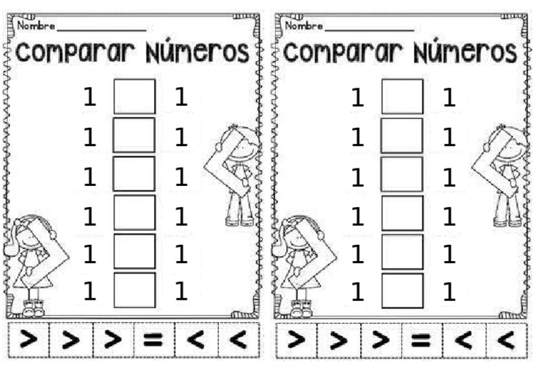 ficha comparacion de numeros hasta 19 1 | PDF