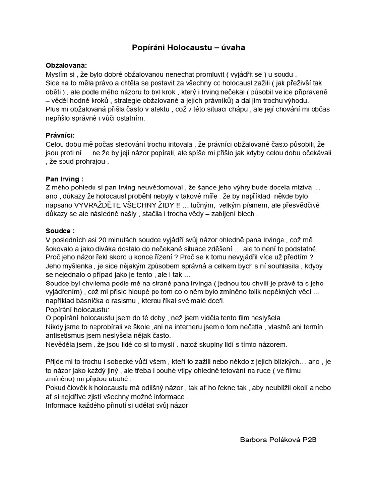 Barbora Poláková - Úvaha | PDF