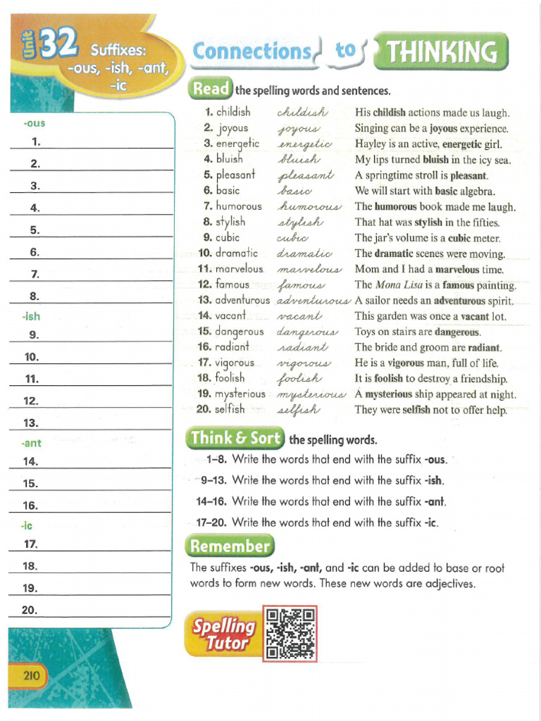 5th Grade Spelling Unit 32 2020 | PDF
