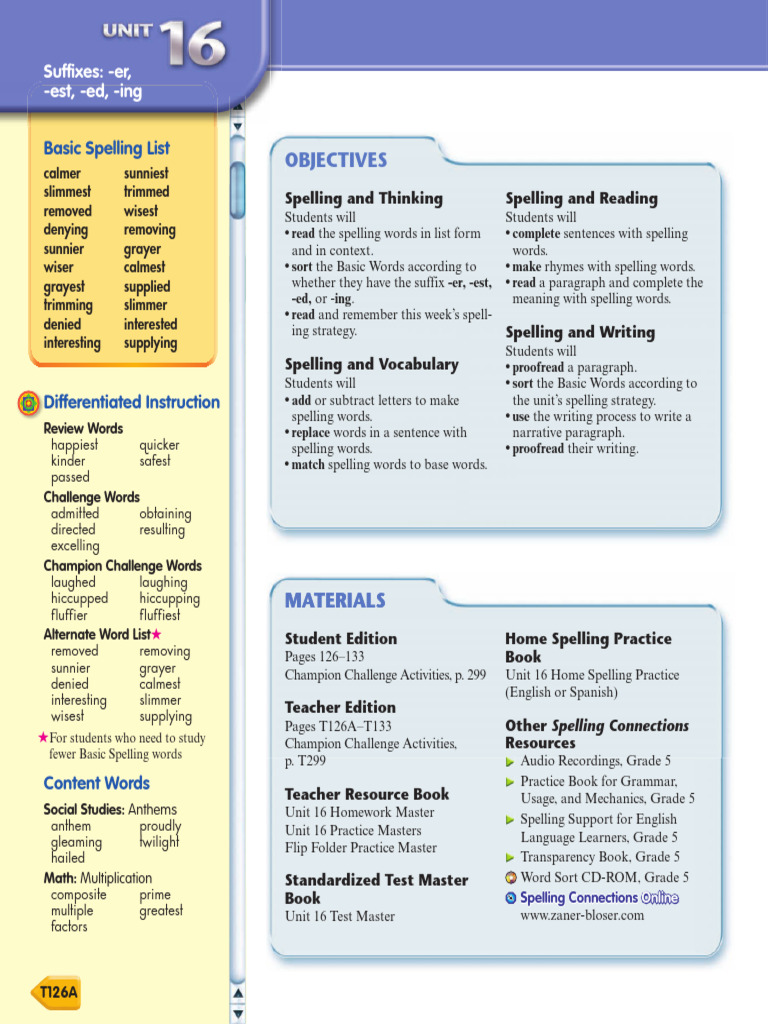 Grade 5 Spelling Suffixes Guide | PDF | English Language | Linguistics