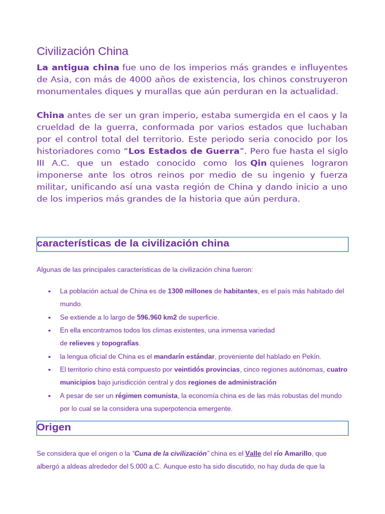 Civilización China | PDF | Historia de china | China
