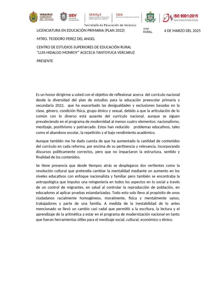 Tarea Profe Teo | PDF | Plan de estudios | Aprendizaje