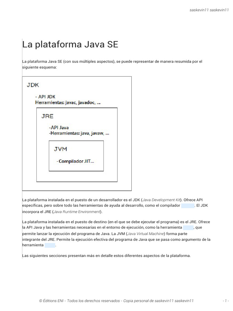 Introducción a la Plataforma Java SE | PDF | Java (lenguaje de ...