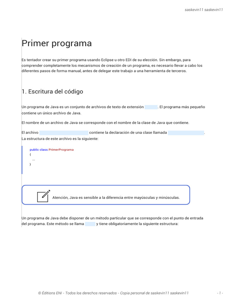 8 - Primer Programa | PDF | Java (lenguaje de programación) | Compilador