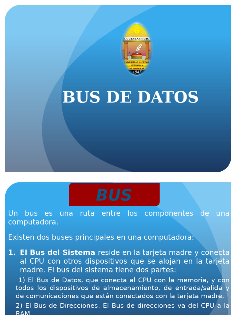 Buses Datos | PDF | Hardware de la computadora | Unidad Central de ...