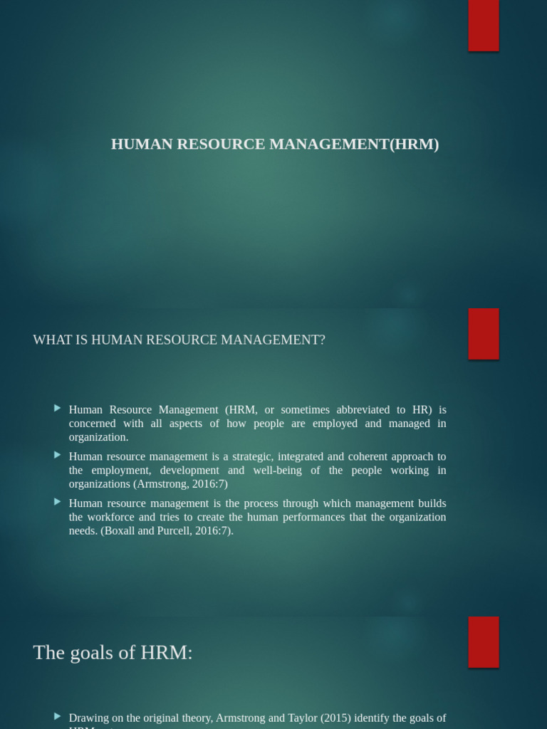 Human Resource Managemnet (HRM) | PDF | Human Resource Management ...
