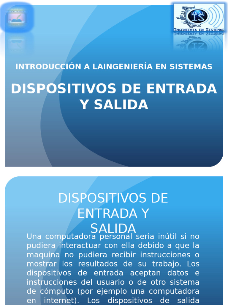 Dispositivos de Entrada y Salida | PDF | Hardware de la computadora ...