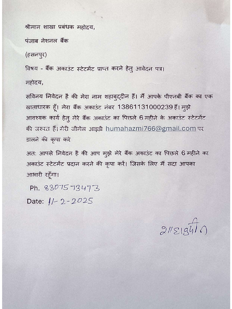 PNB Statement Application | PDF