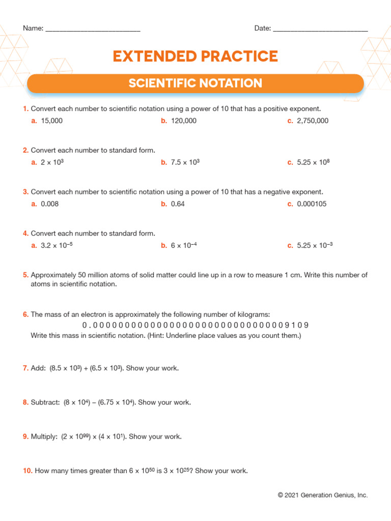 GG 620 Scientific-Notation Practice1 | PDF