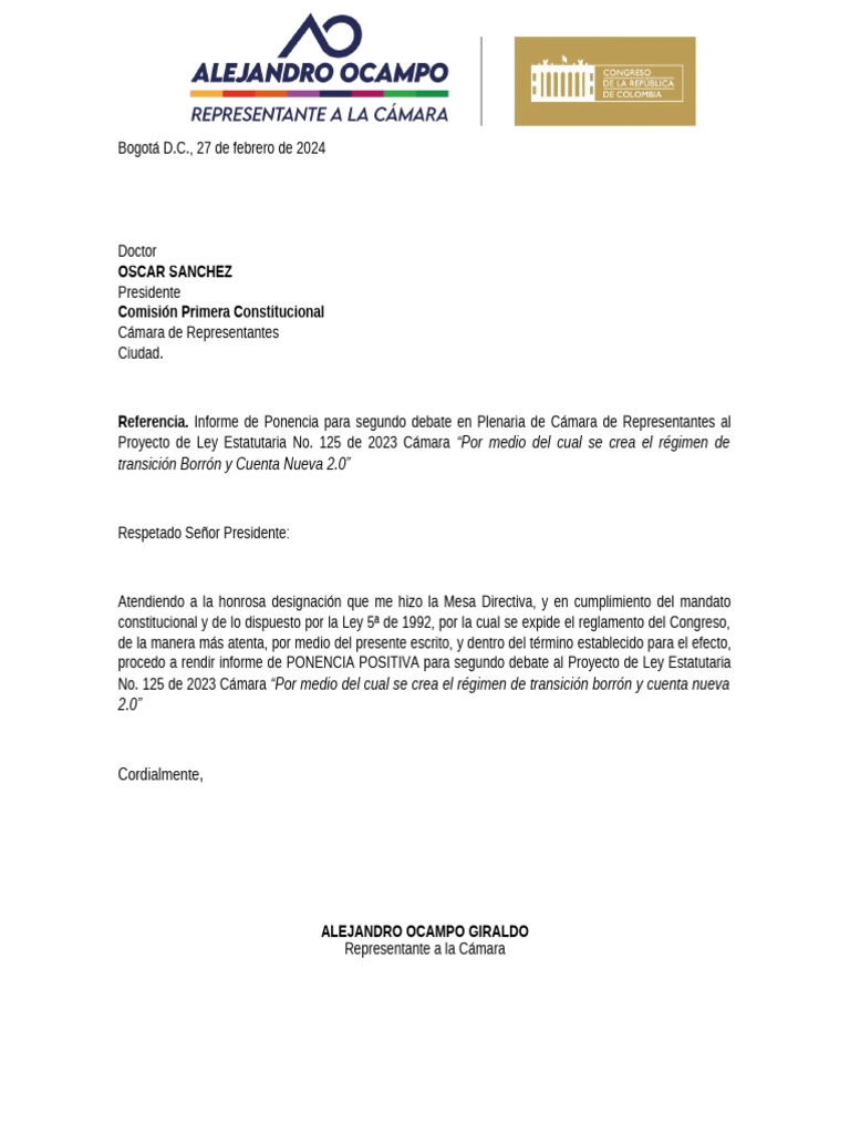 Borrón y Cuenta Nueva Inf. Ponenca 2do Debate | PDF | Inflación | Bancos