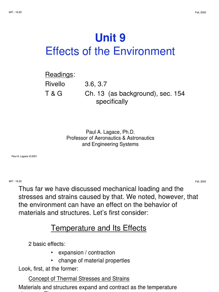 Effects of The Environment: Unit 9 | PDF | Deformation (Mechanics ...