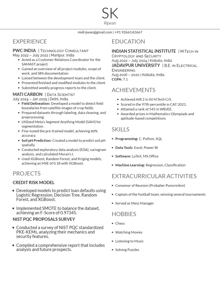 CV_SK_RIJWAN_UPDATED | PDF | Statistical Analysis | Teaching Mathematics